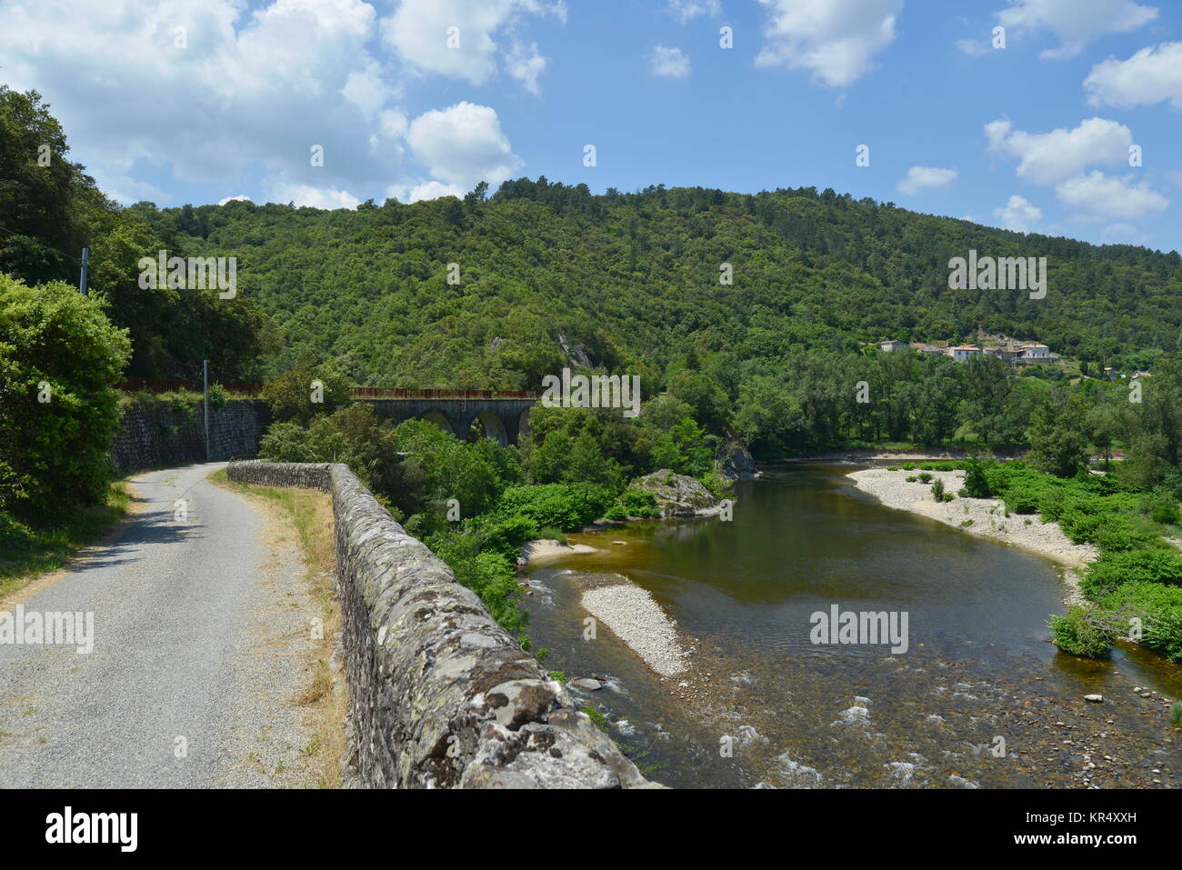 bike path dolce via in the ardeche Stock Photo - Alamy