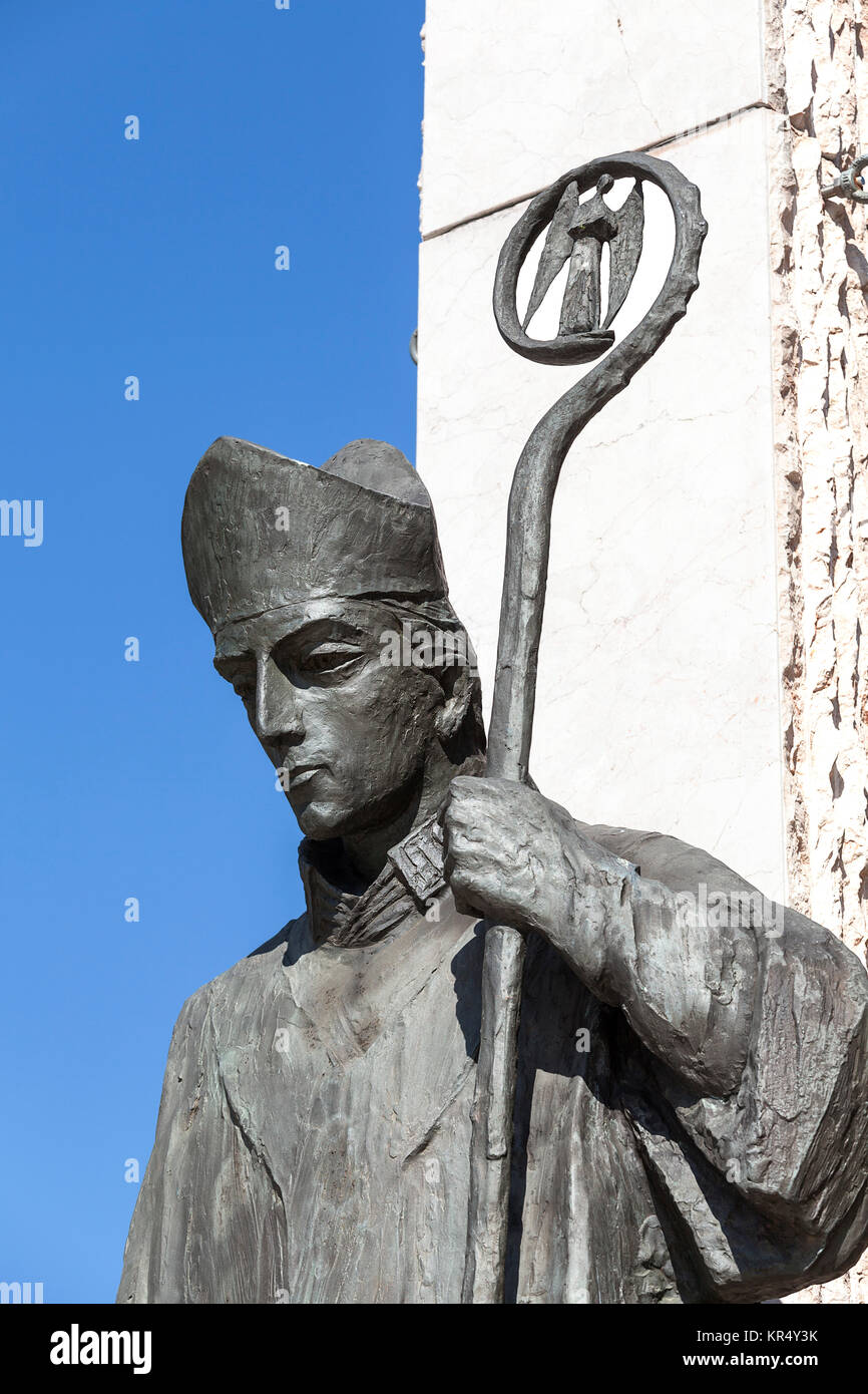 Bronze statue of St. Stanislaus on Altar Three Millennia, Church on ...