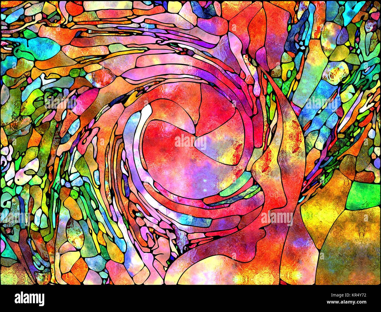 Virtual Stained Glass Stock Photo - Alamy