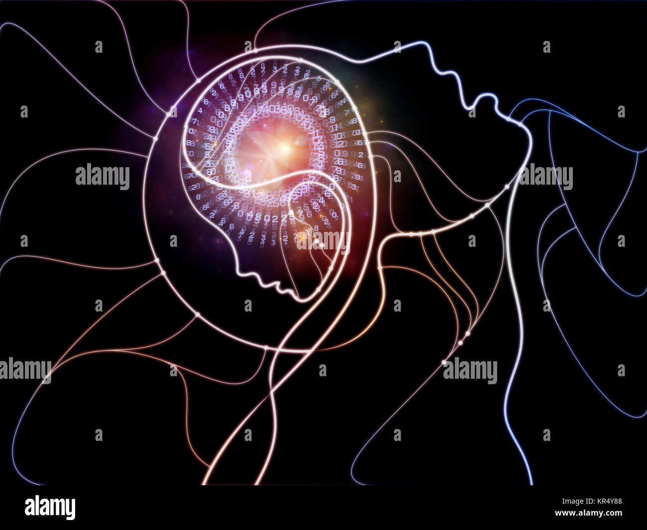 Virtual Thought Network Stock Photo - Alamy