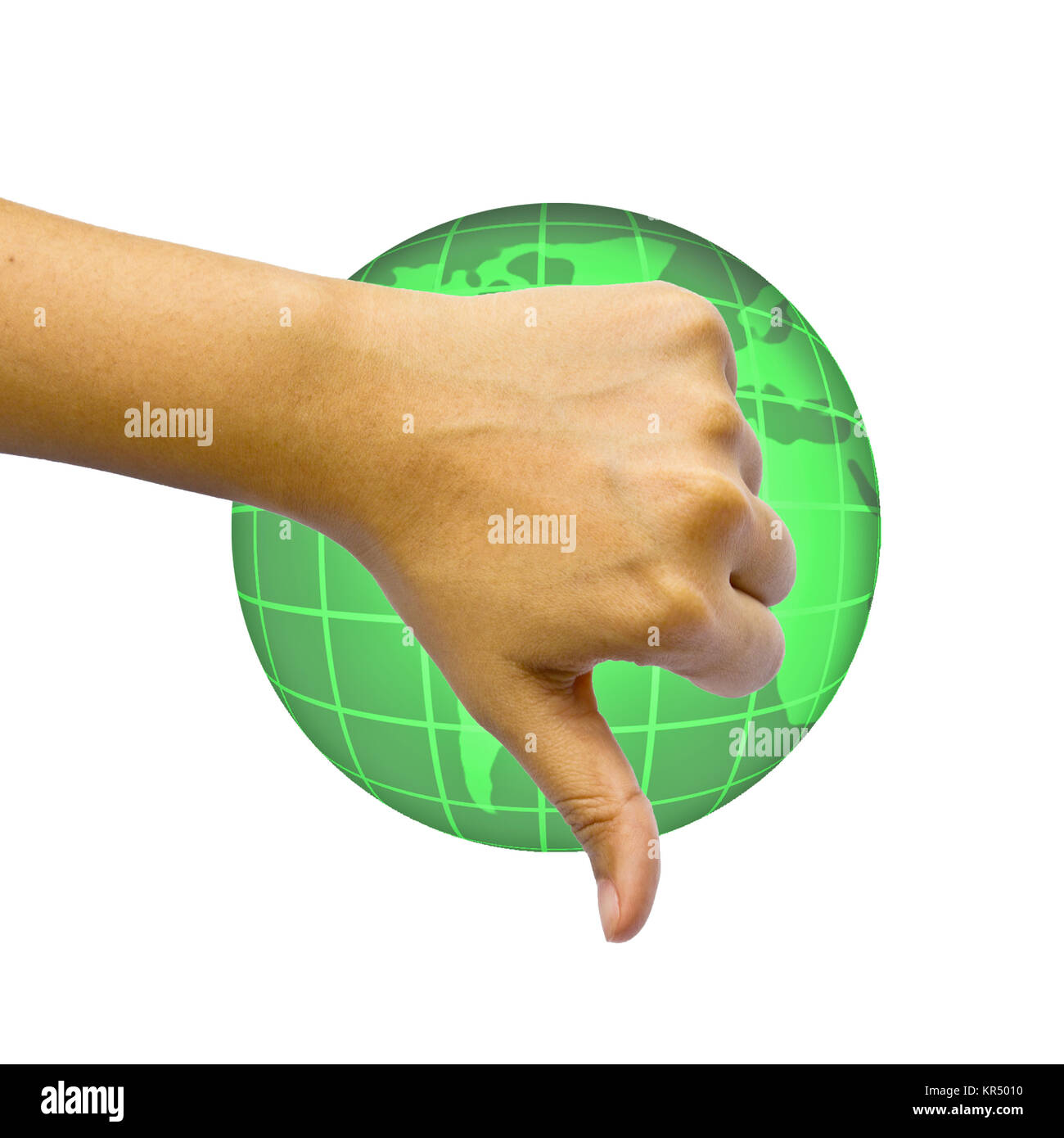 Concept Hand over globe Stock Photo - Alamy