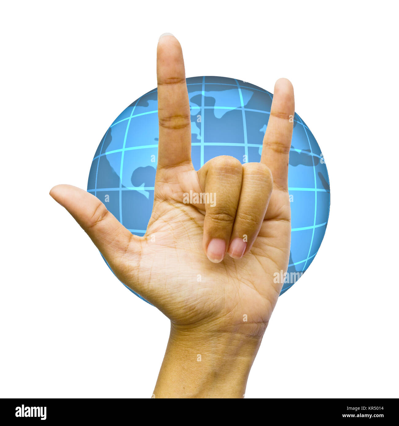 Global business concept. Hand over globe Stock Photo - Alamy