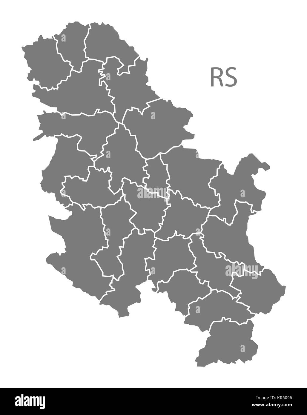 Serbia regions Map grey Stock Photo - Alamy