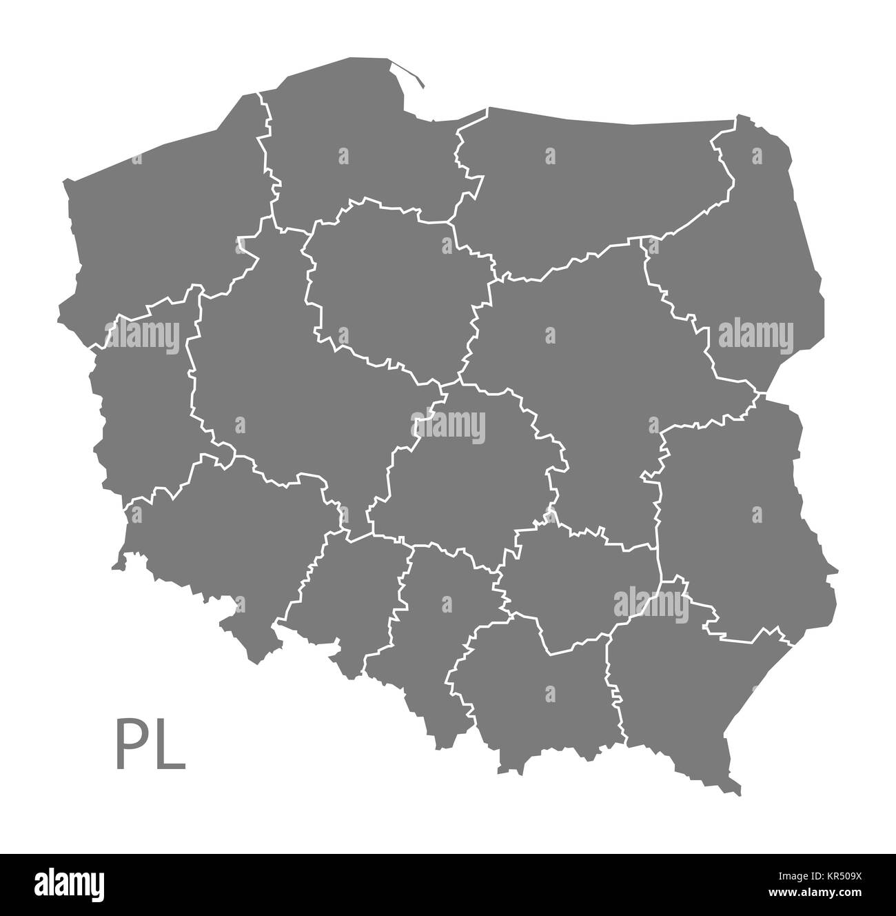 Map of poland Black and White Stock Photos & Images - Alamy
