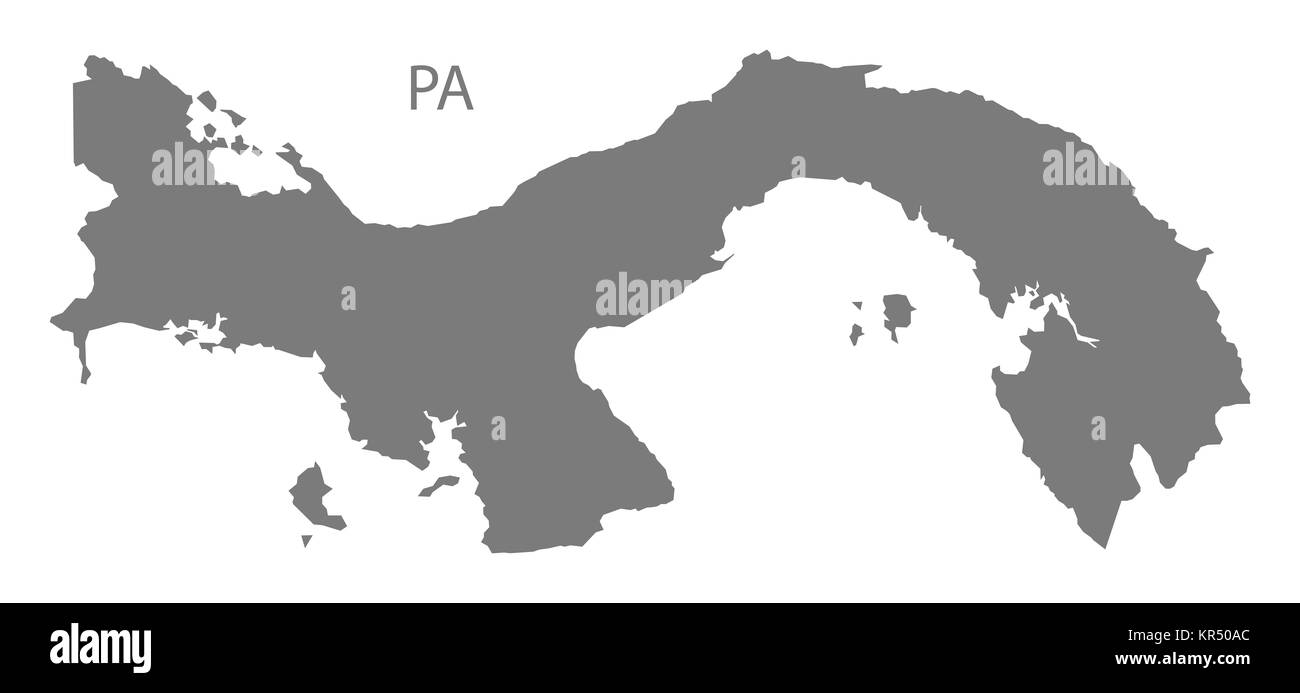 Panama Map grey Stock Photo - Alamy