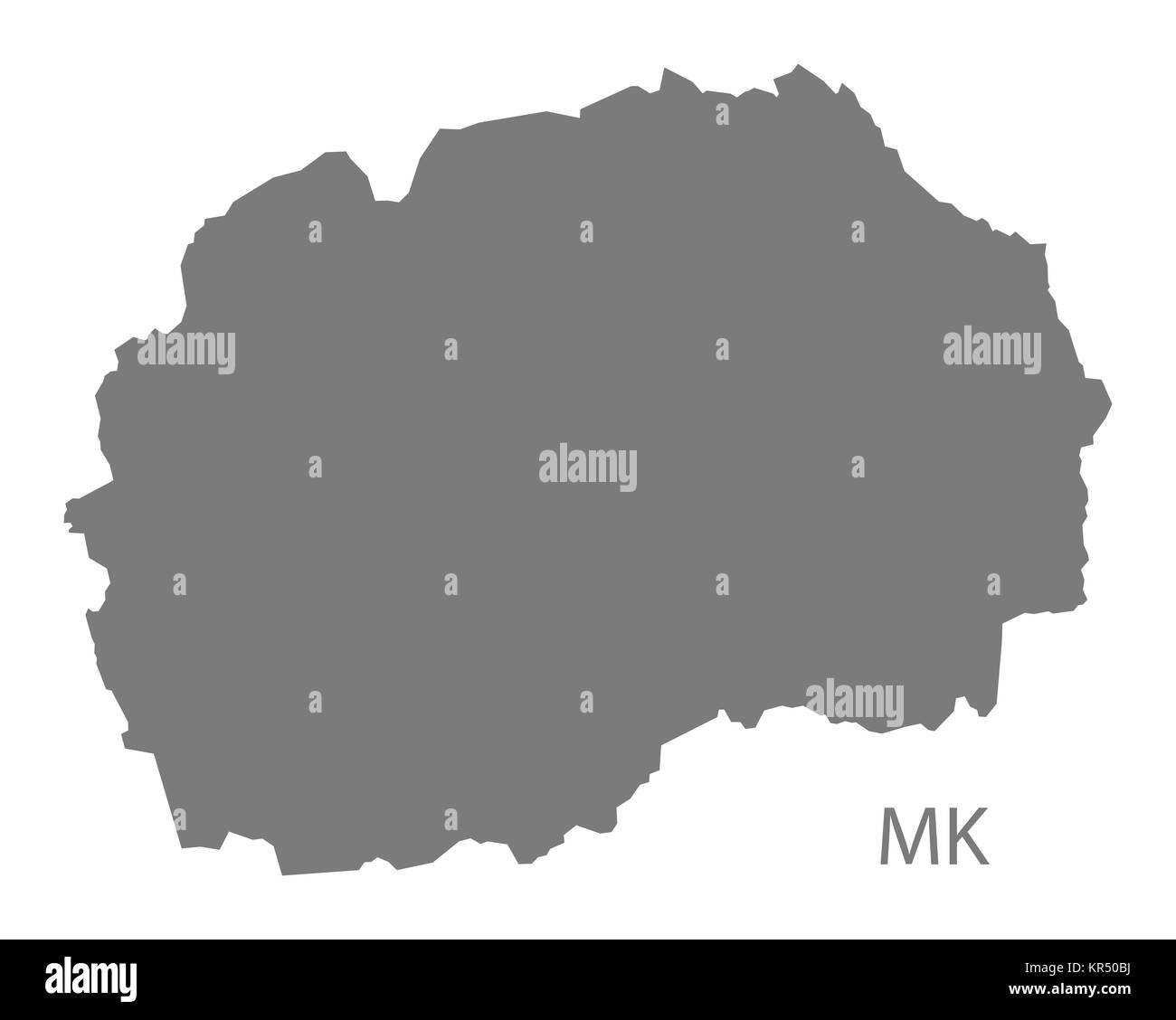 Macedonia Map grey Stock Photo - Alamy