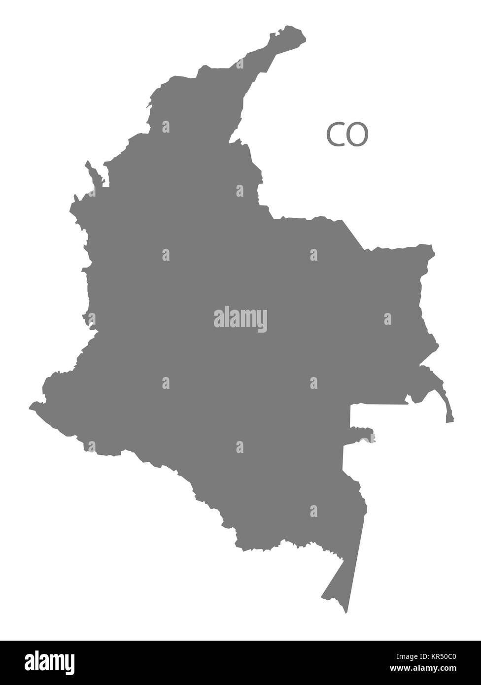 Colombia Map grey Stock Photo - Alamy