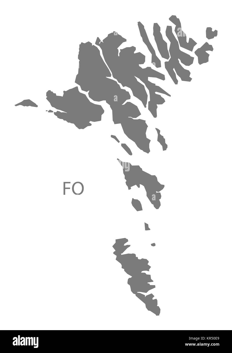 Faroe Islands Map grey Stock Photo - Alamy