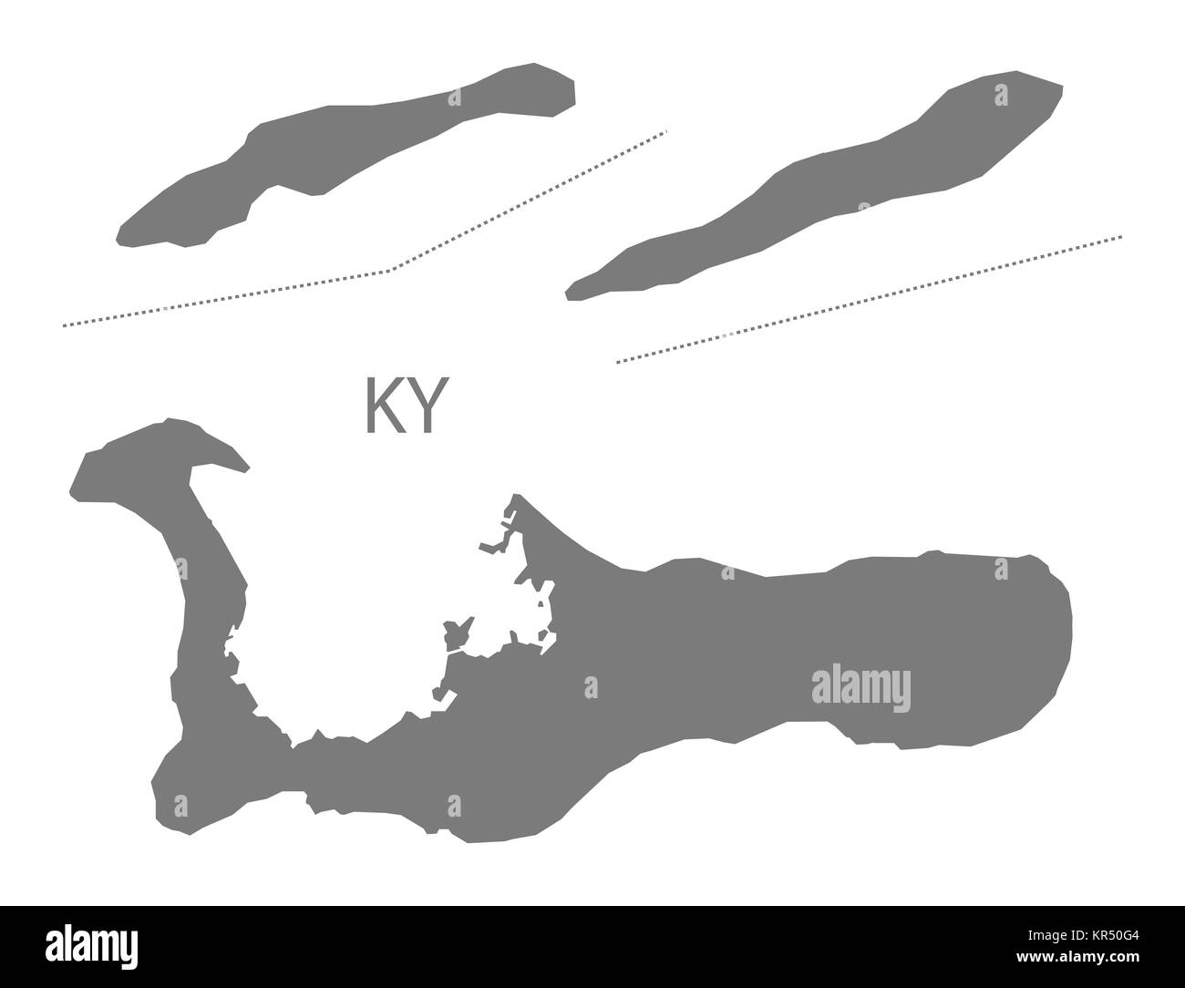 Cayman Islands Map grey Stock Photo - Alamy