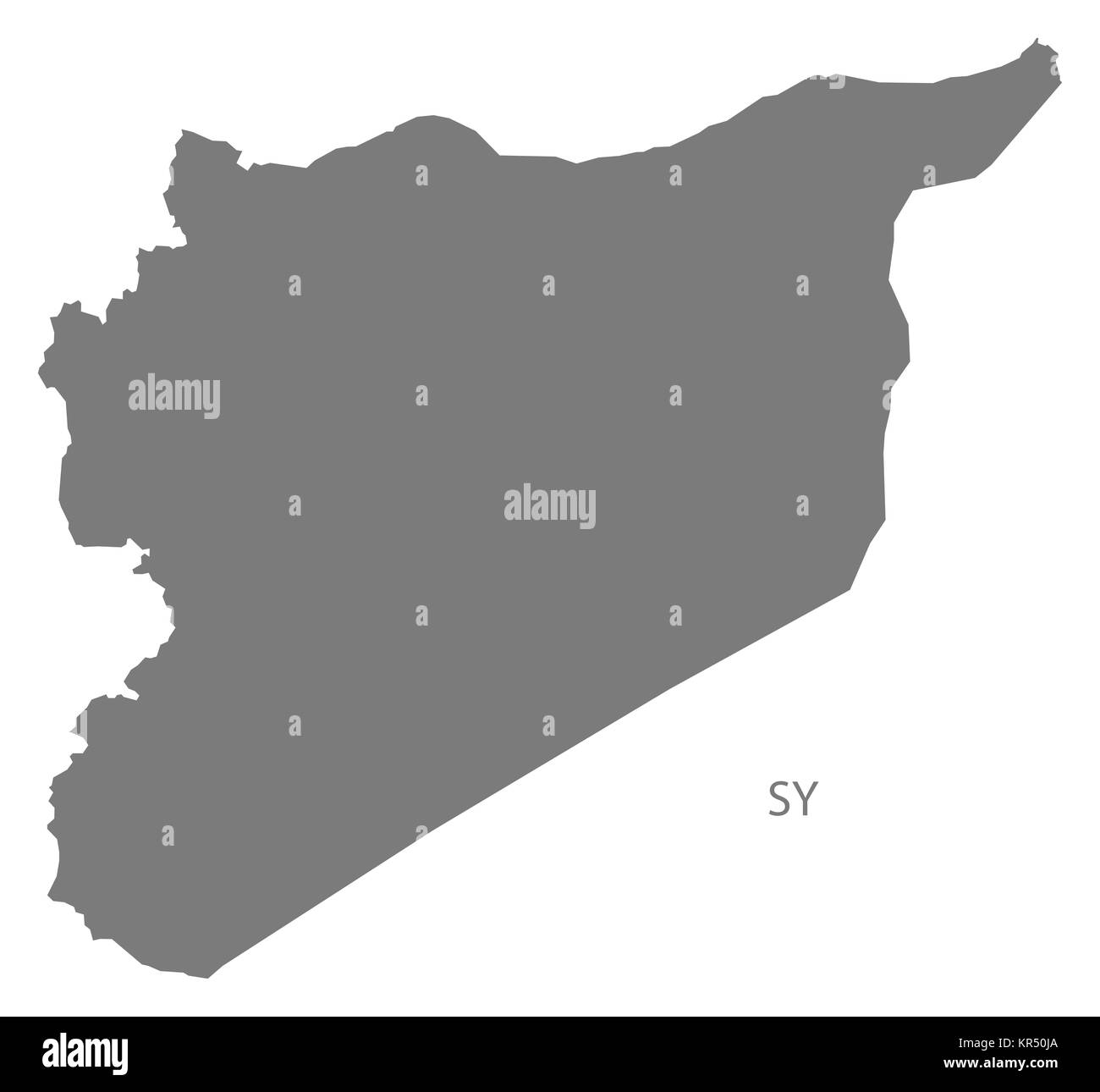 Syria Map grey Stock Photo - Alamy