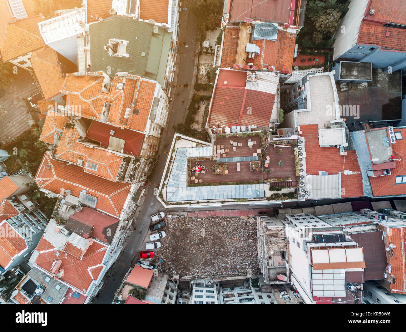Friends on the Rooftop Stock Photo - Alamy