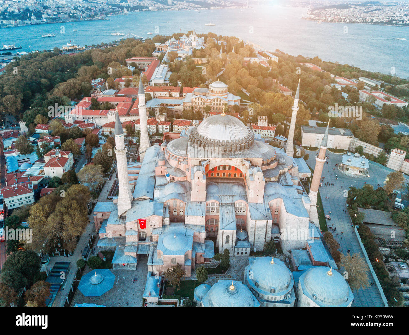 Aerial Footage of Sultanahmet, Blue Mosque Stock Photo - Alamy