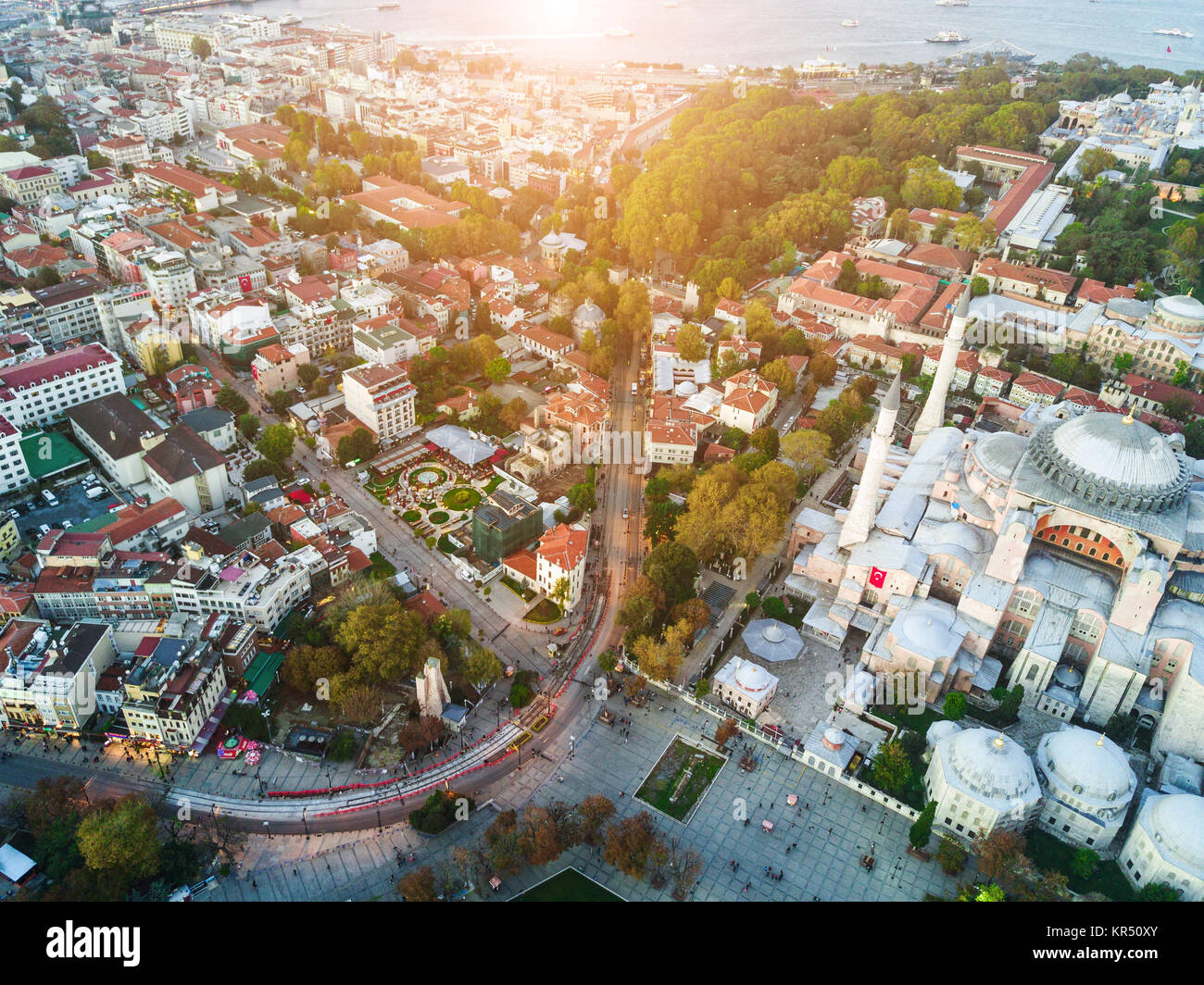 Aerial Footage of Sultanahmet, Blue Mosque Stock Photo - Alamy
