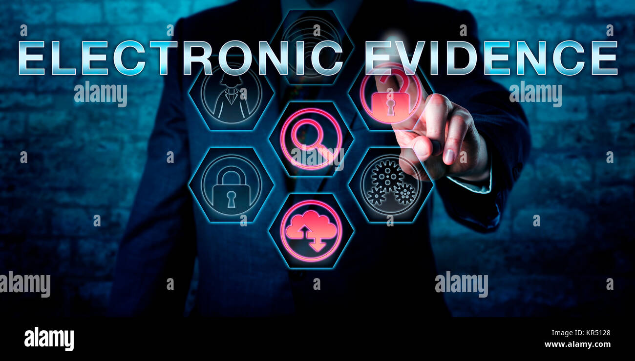 Forensic Examiner Pushing ELECTRONIC EVIDENCE Stock Photo - Alamy
