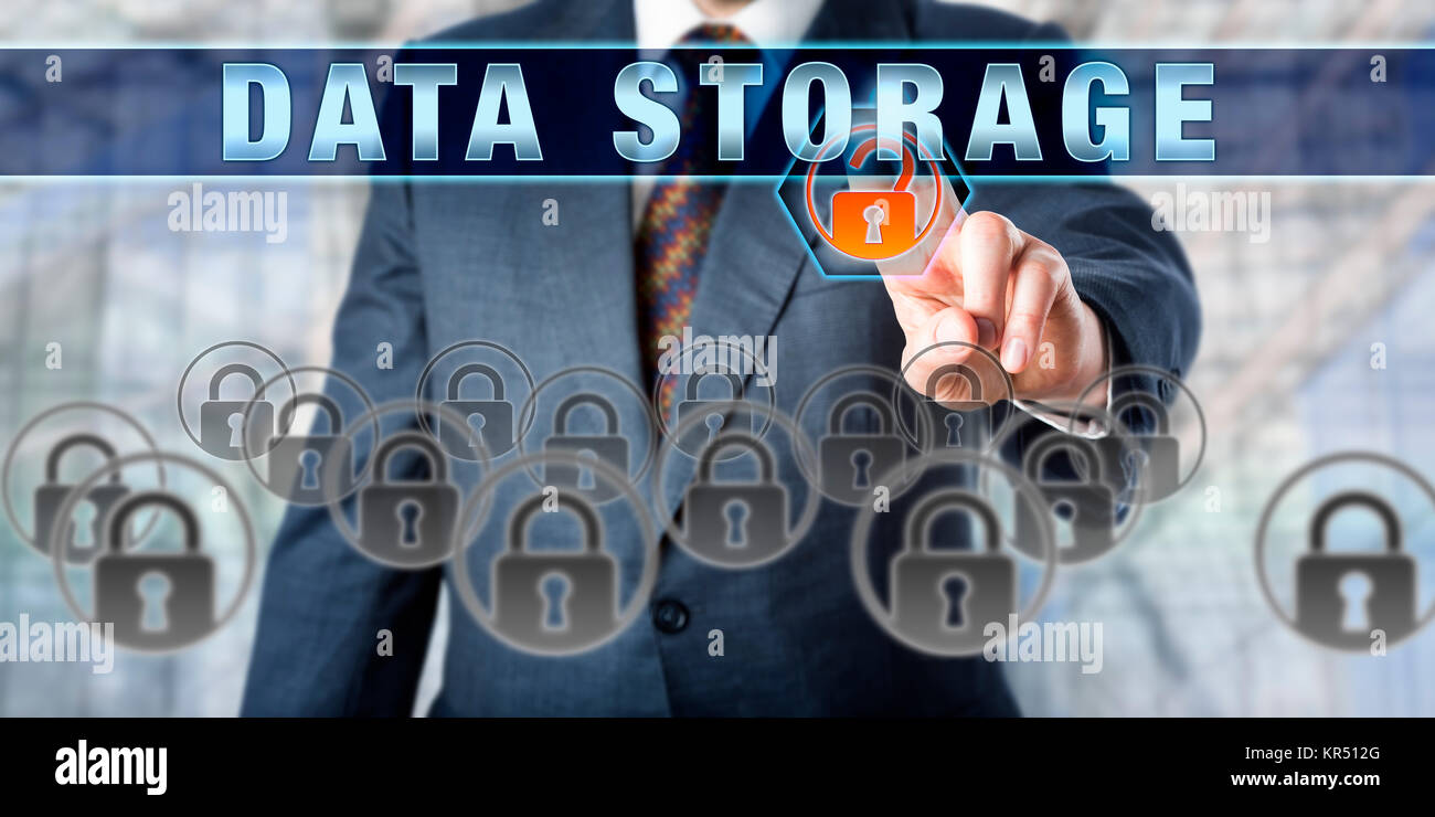 Corporate Manager Pressing DATA STORAGE Stock Photo - Alamy Corporate Manager Pressing DATA STORAGE Stock Photo - Alamy