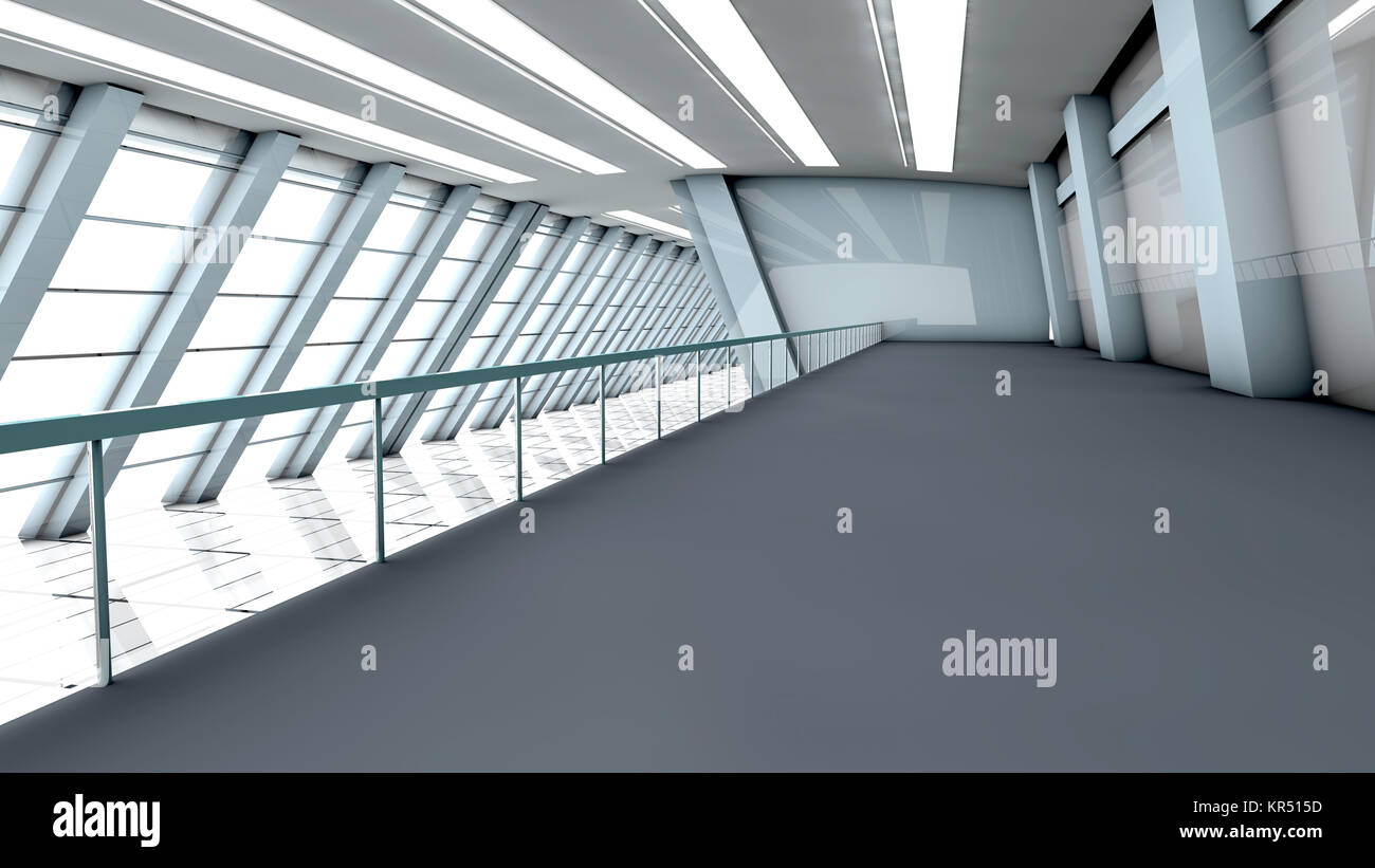 A empty airport. Architecture visualization. 3d illustration Stock ...