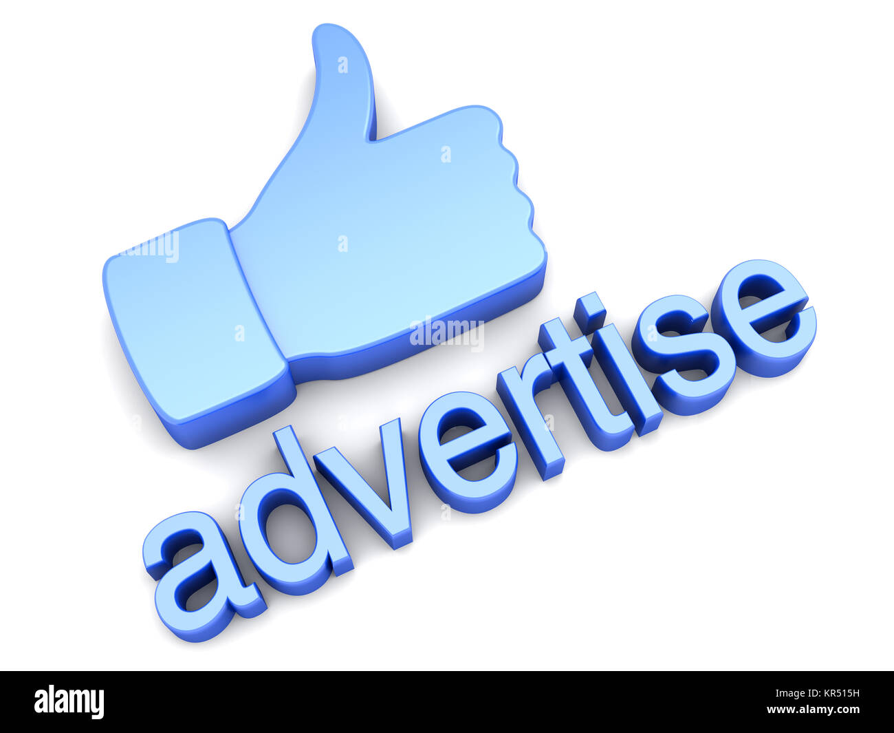 Thumbs up for Advertising. 3D rendered Illustration. Isolated on white ...