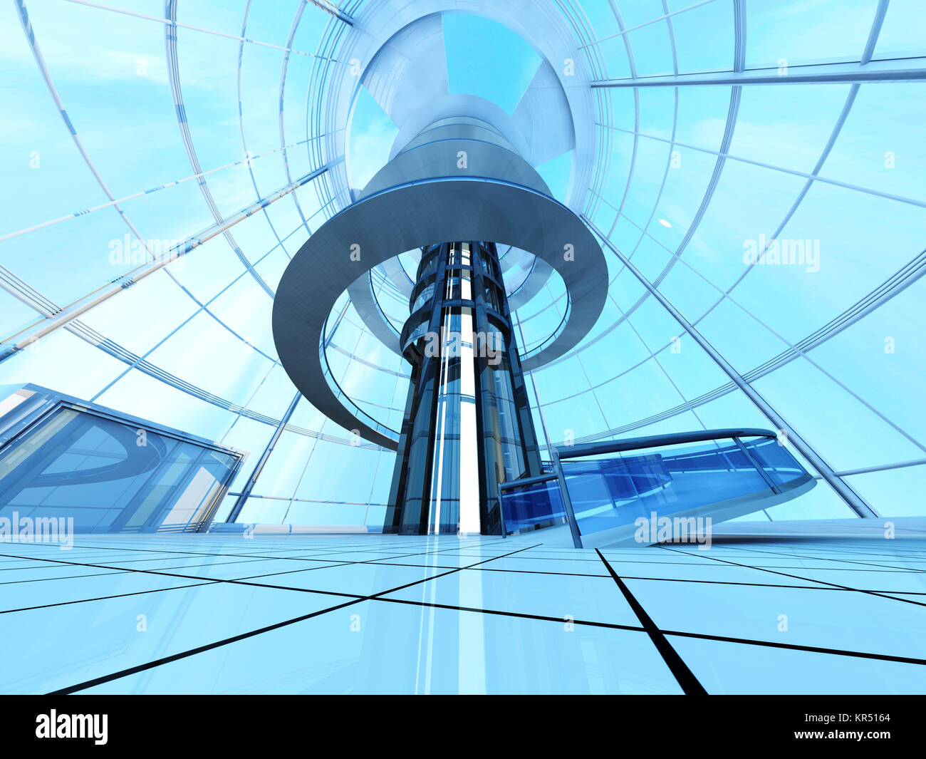 Science fiction architecture visualisation. 3D rendered illustration ...