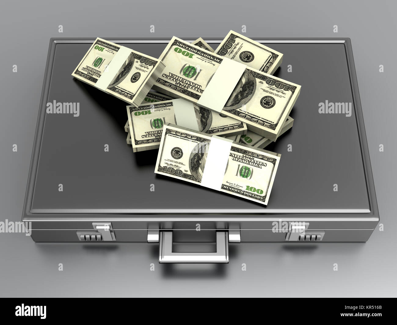 A Briefcase and Dollars in Cash. 3D rendered Illustration Stock Photo ...
