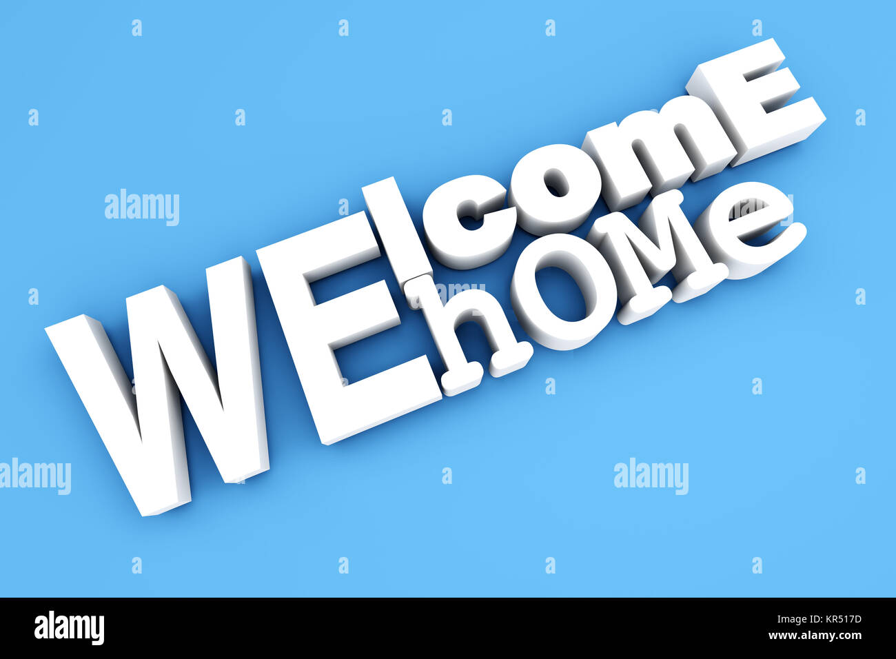 Welcome home as written letters. 3d illustration Stock Photo - Alamy