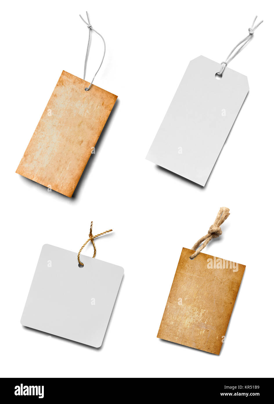 collection of various price label notes on white background. each one ...