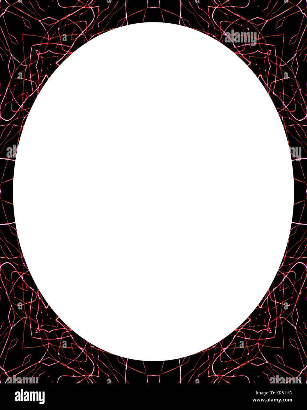 Circle White Frame Background with Decorated Borders Stock Photo - Alamy