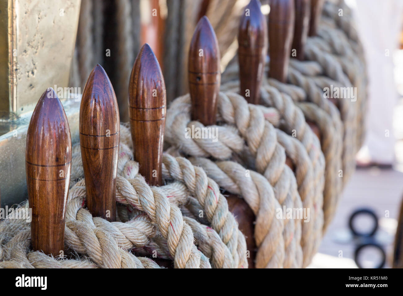 details equipment of ship on deck Stock Photo - Alamy
