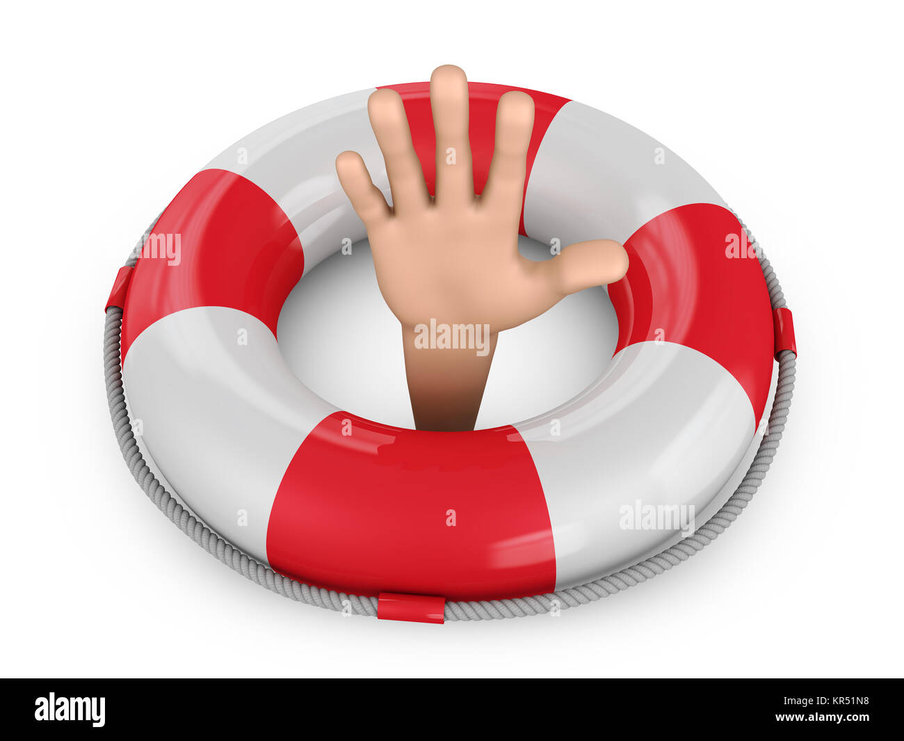 hand in a lifebuoy Stock Photo - Alamy