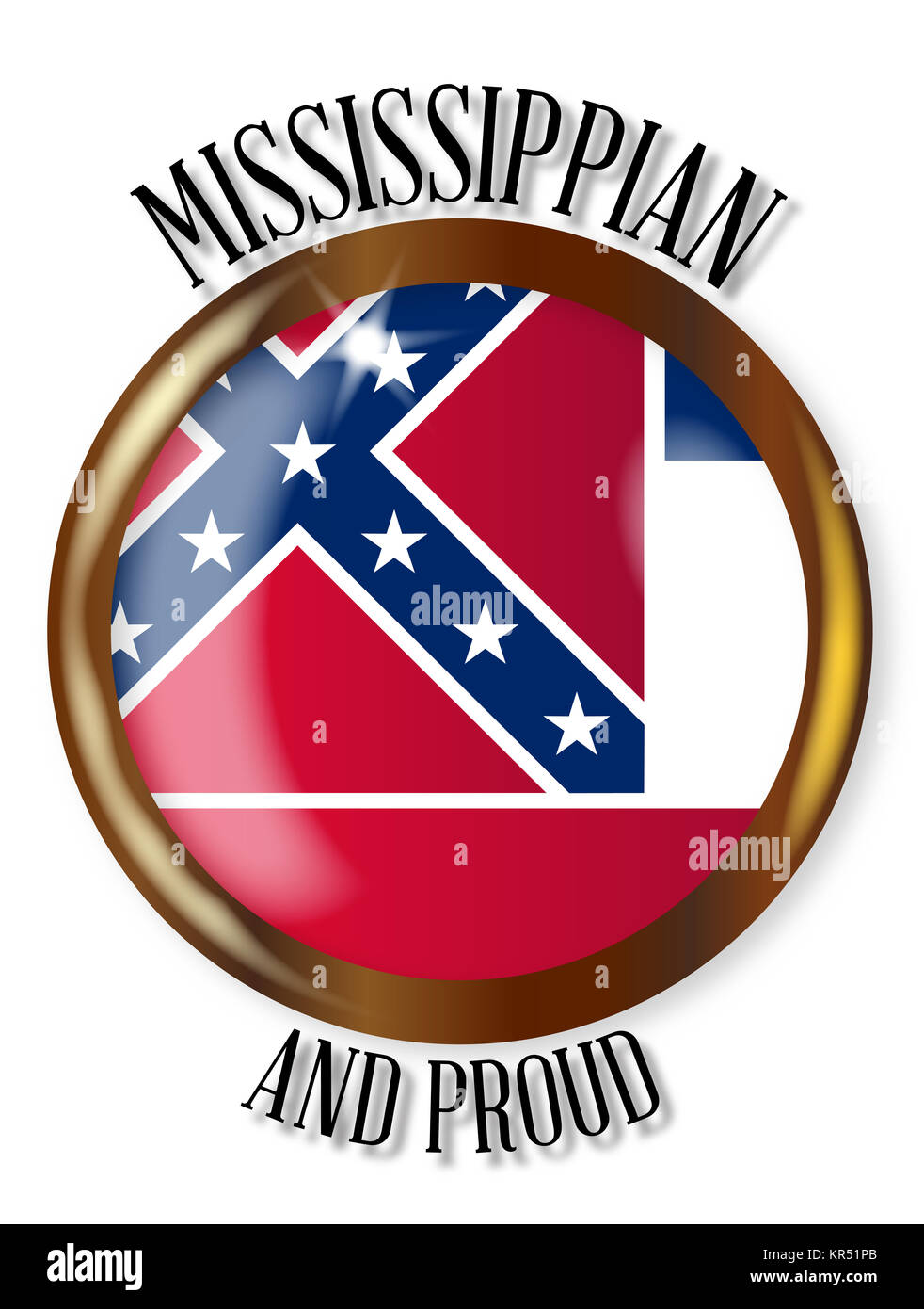 Mississippi Proud Flag Button Stock Photo - Alamy