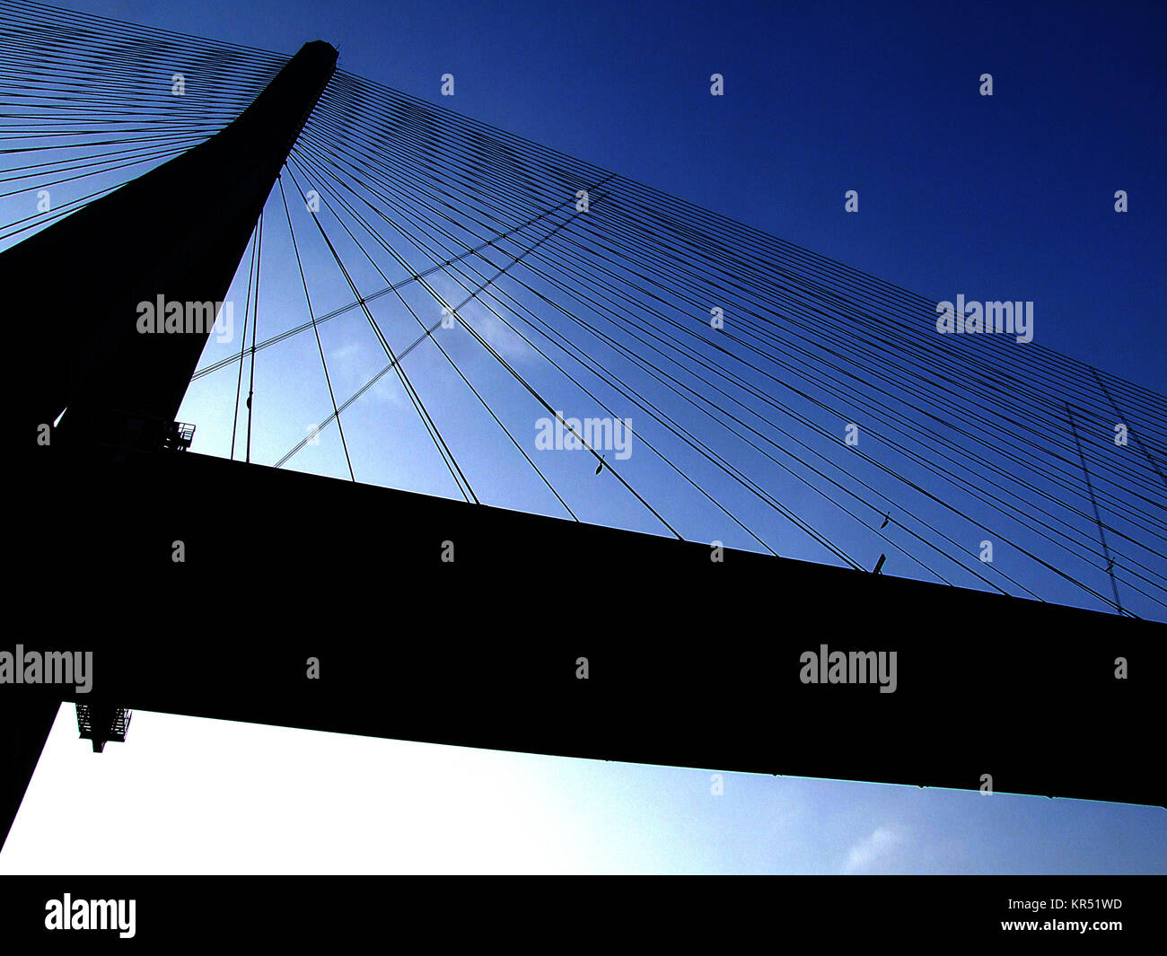 The biggest sloping rope suspension bridge of Europe Stock Photo - Alamy