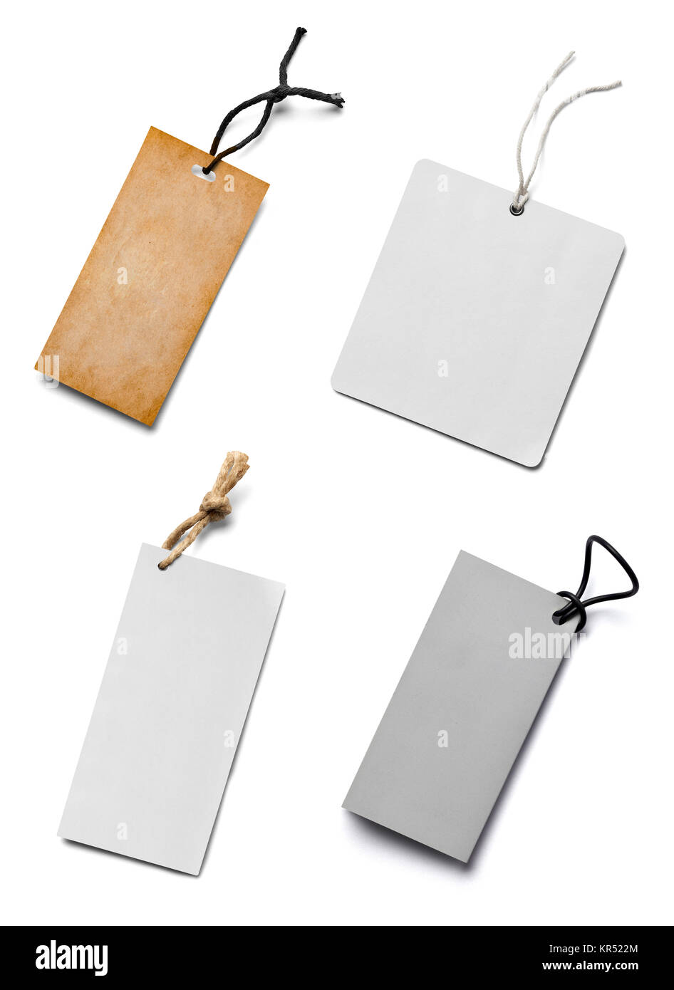 collection of various price label notes on white background. each one ...