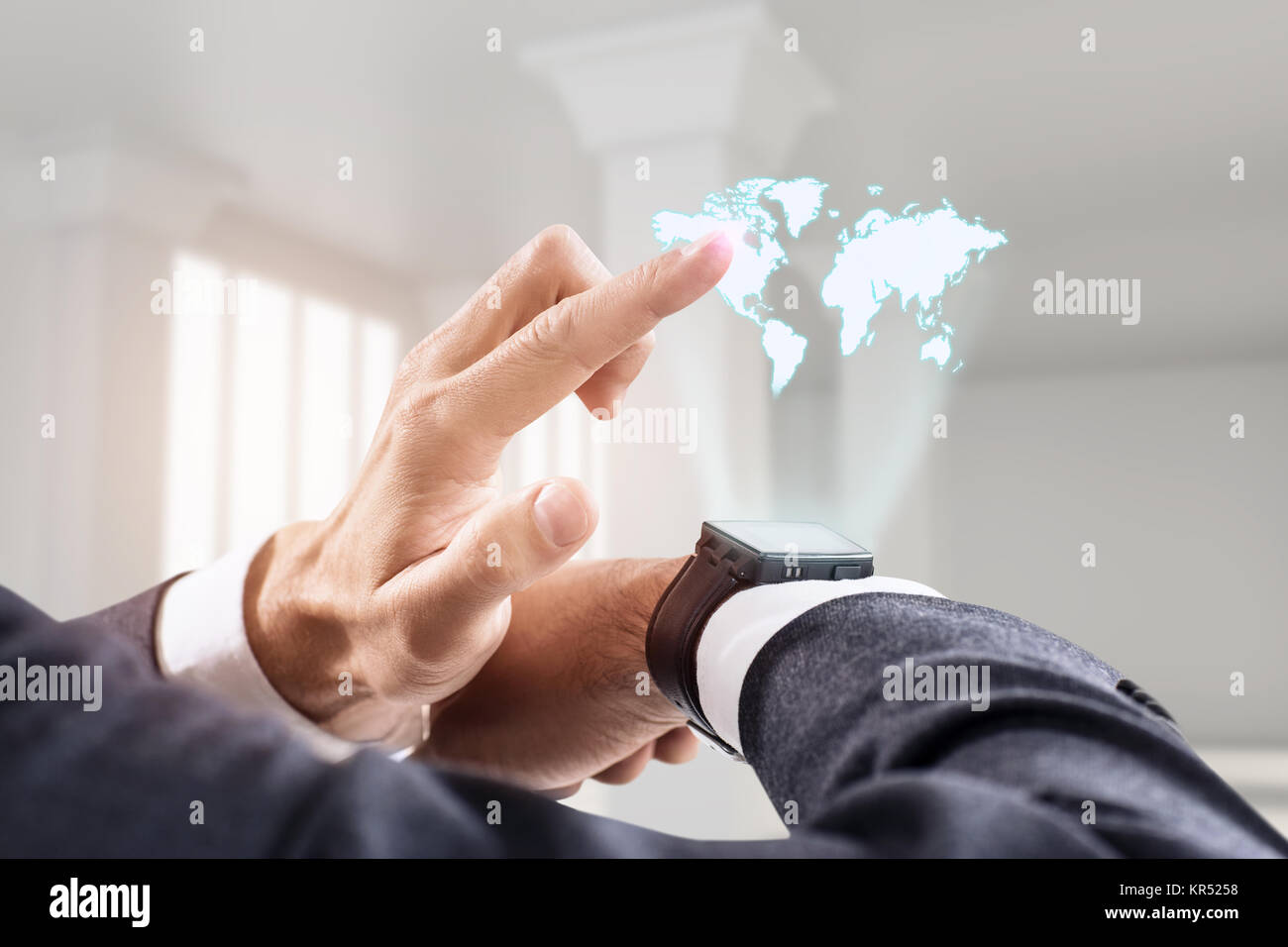 Smartwatch virtual screen map hi-res stock photography and images - Alamy