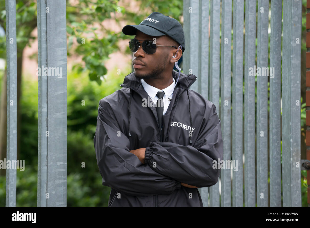 Portrait Of Male Security Guard Standing Arms Crossed Stock Photo - Alamy