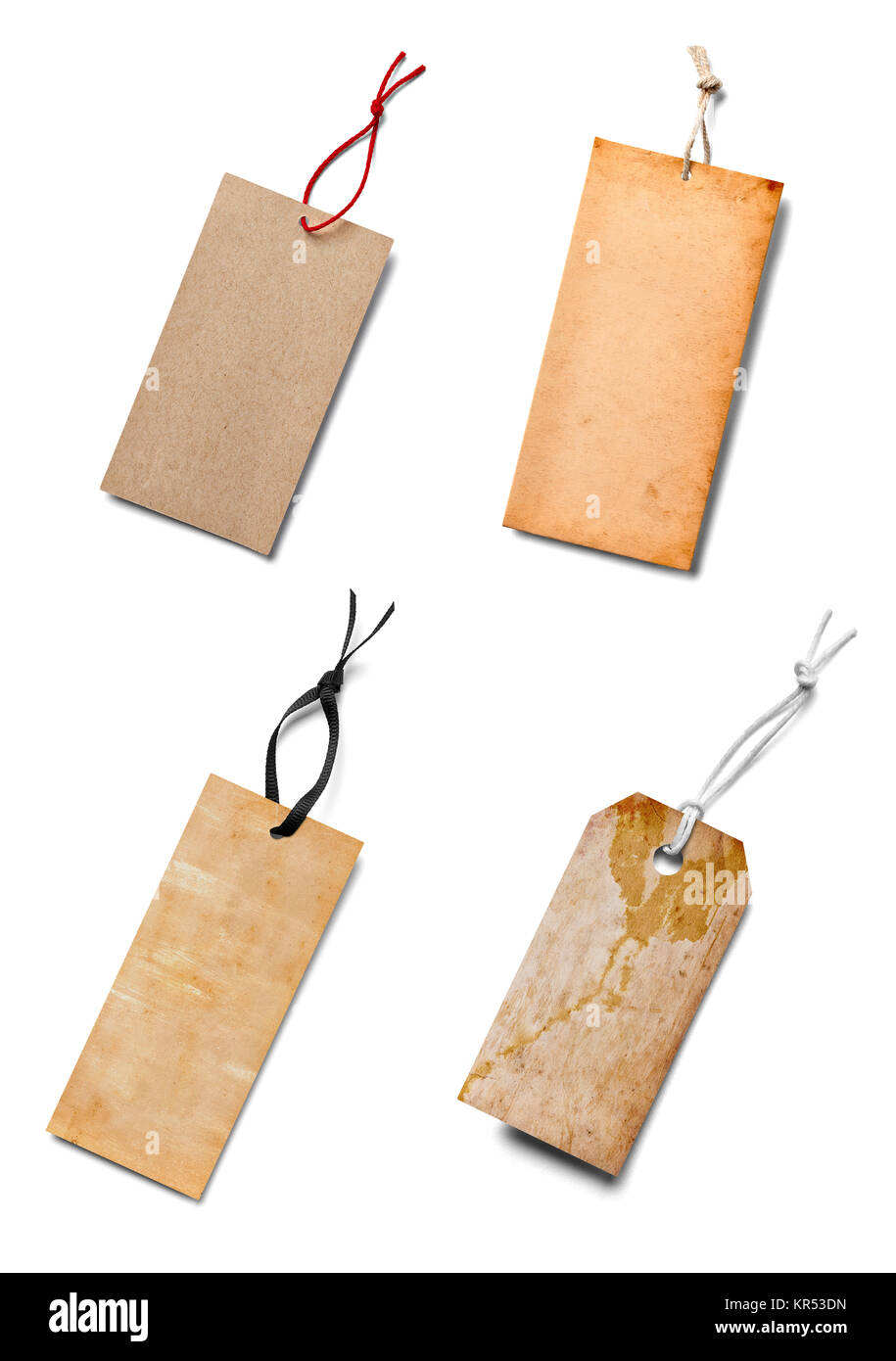 collection of various price label notes on white background. each one ...