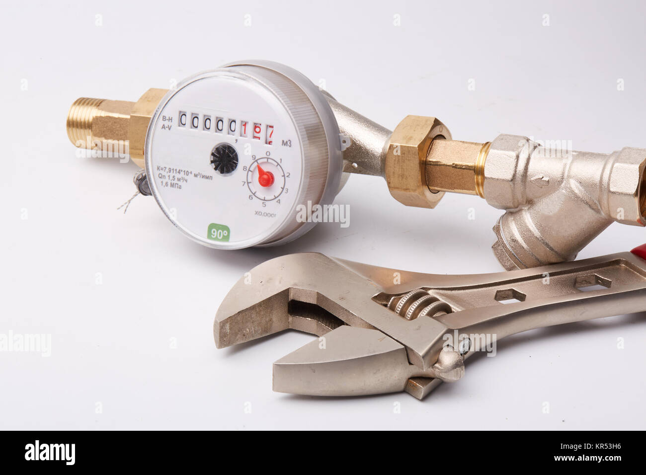 Water meter on a white background Stock Photo - Alamy