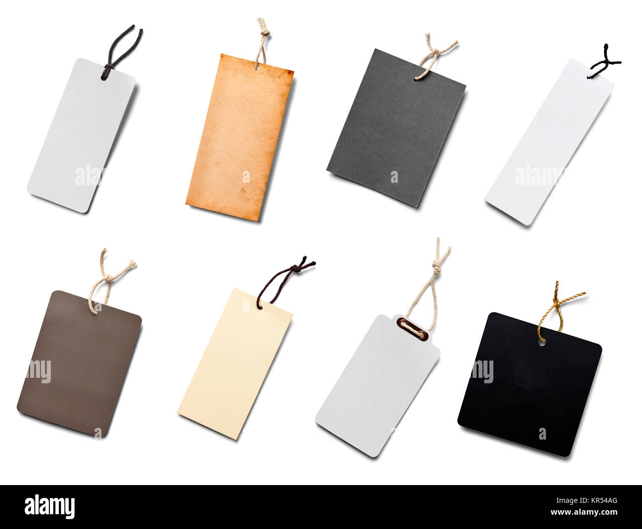 collection of various price label notes on white background. each one ...