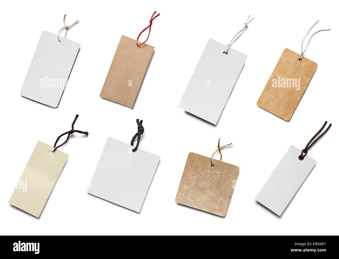 collection of various price label notes on white background. each one ...