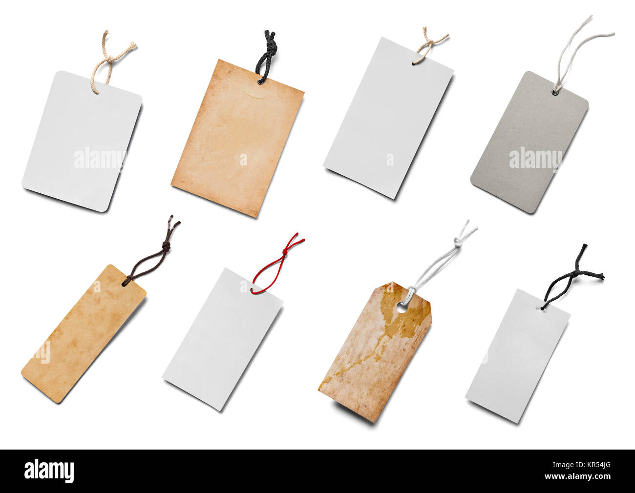 collection of various price label notes on white background. each one ...