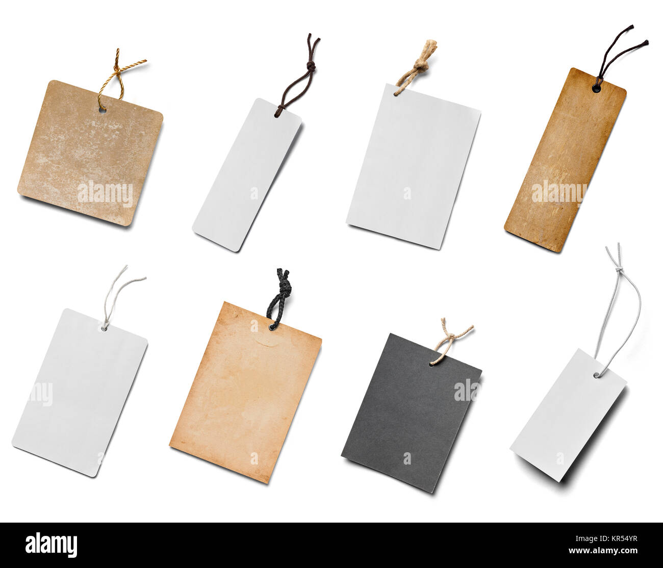 collection of various price label notes on white background. each one ...