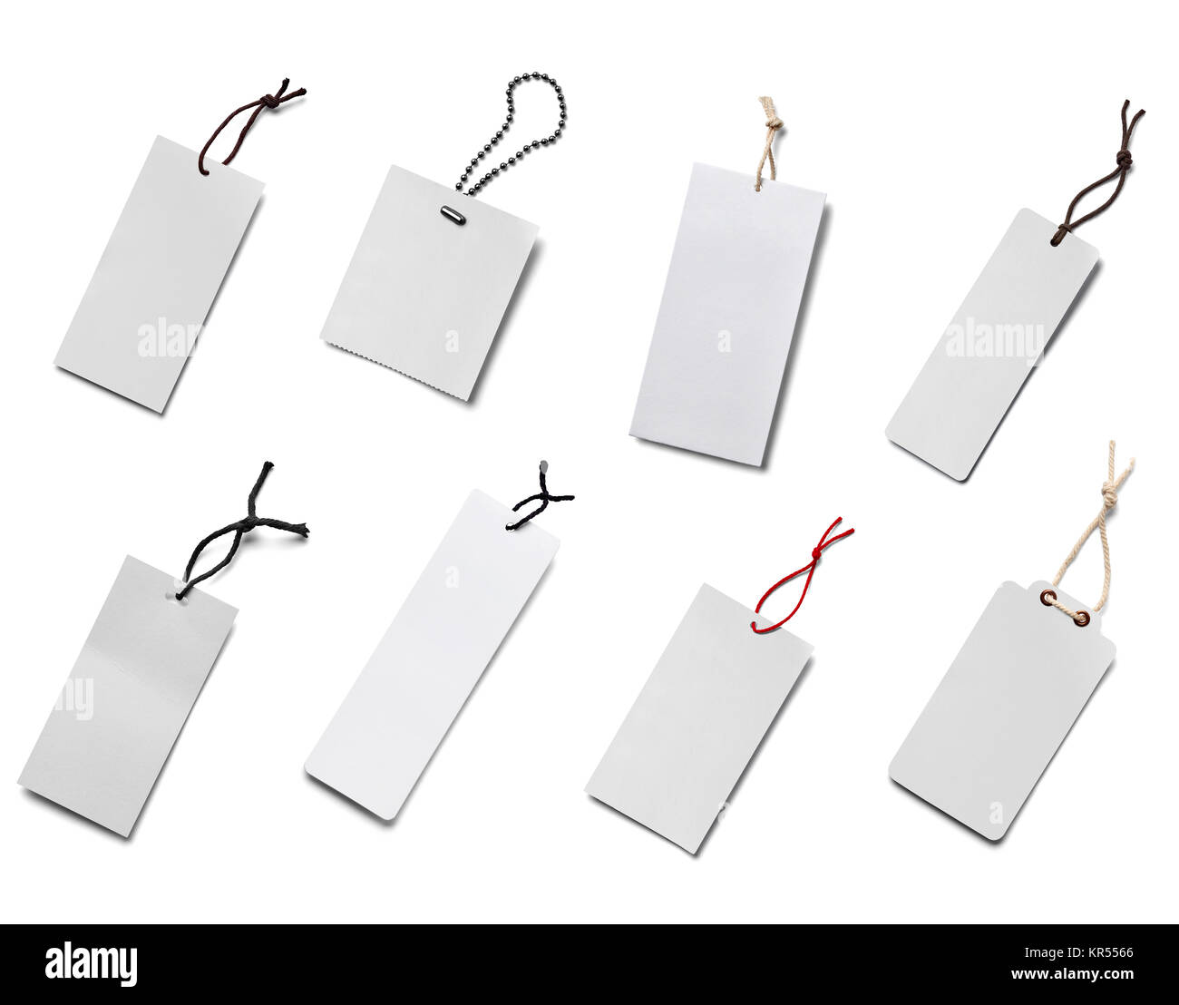 collection of various price label notes on white background. each one ...