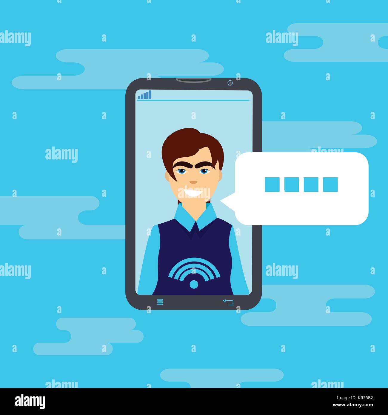 Cell Smart Phone Interface Chatting User Message Mobile Social Media ...