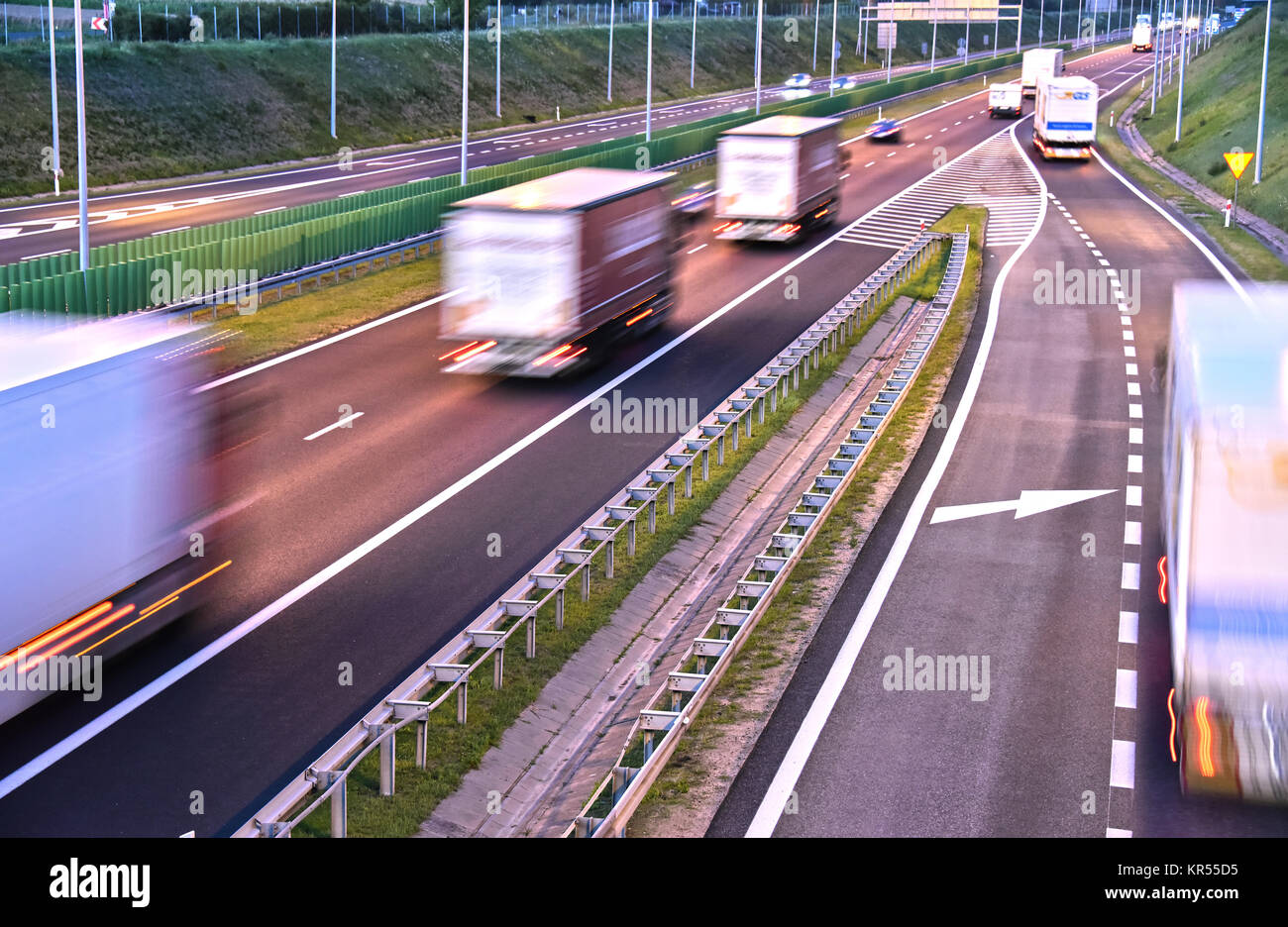 Four lane controlled-access highway in Poland Stock Photo - Alamy