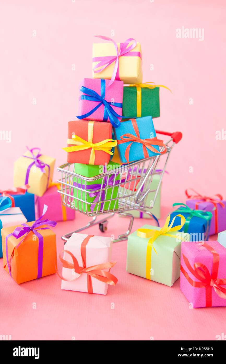 many colorful gifts Stock Photo - Alamy