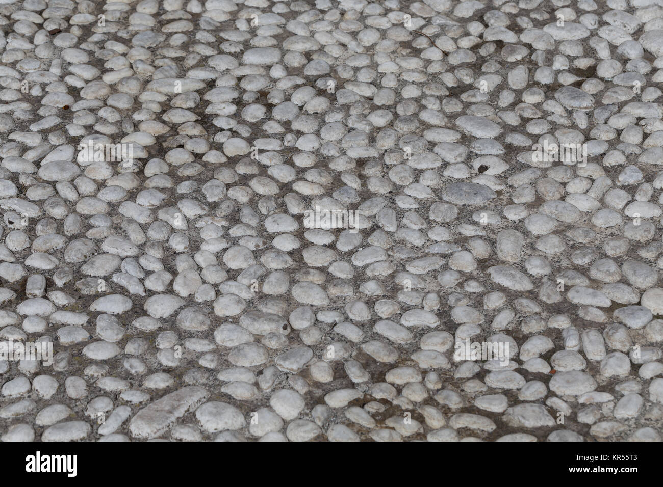 Round stones in the ground Stock Photo - Alamy