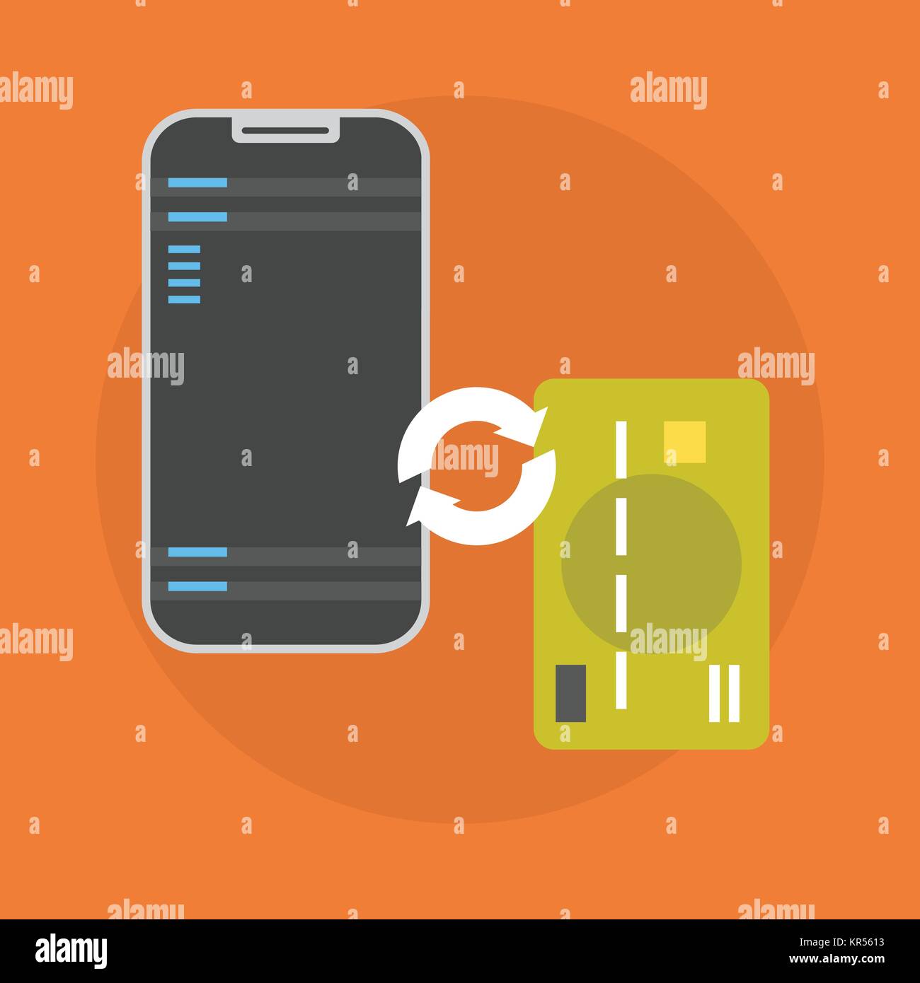 Mobile Payment Icon Cell Smart Phone And Credit Card Stock Vector Image ...