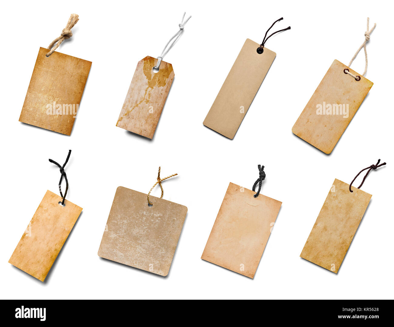 collection of various price label notes on white background. each one ...