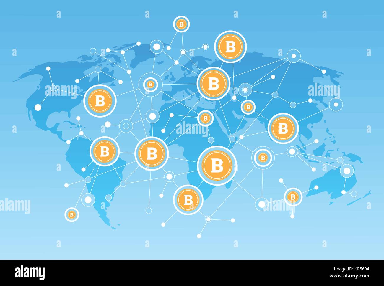 Bitcoin Map Network Crypto Currency Concept Digital Web Money Stock Vector Image & Art - Alamy