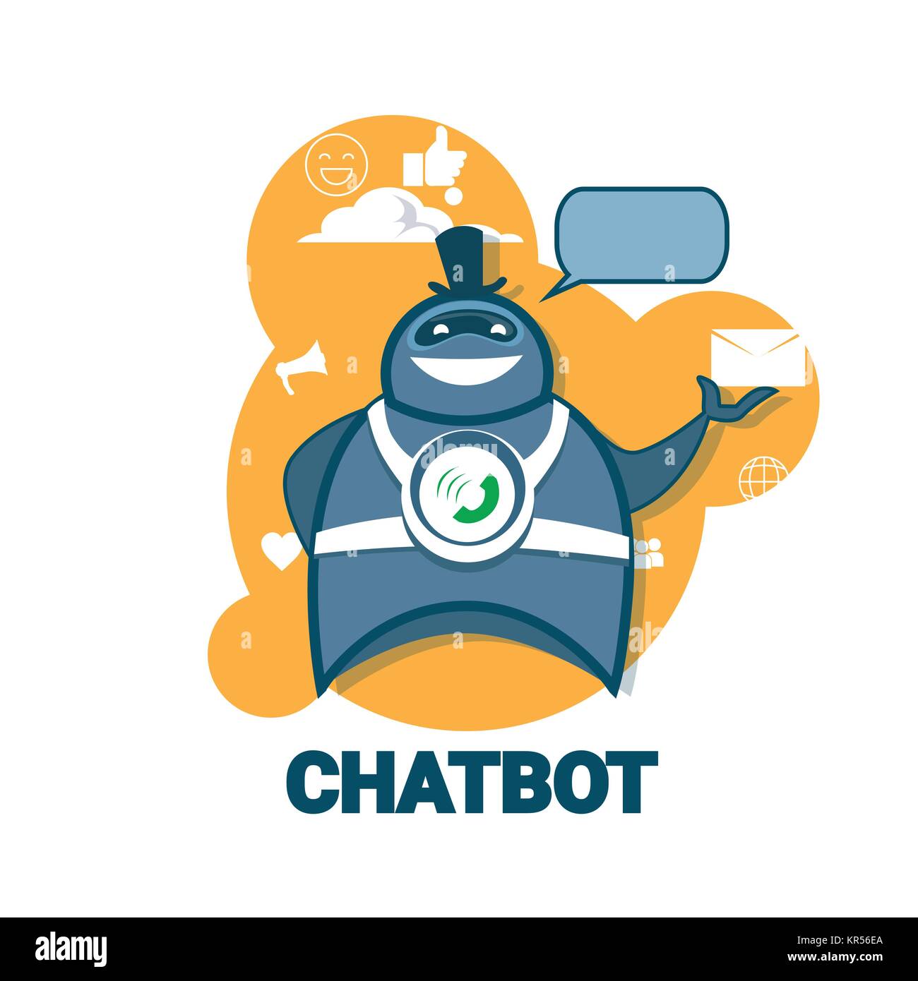 Chatbot Icon Concept Support Robot Technology Digital Chat Bot ...