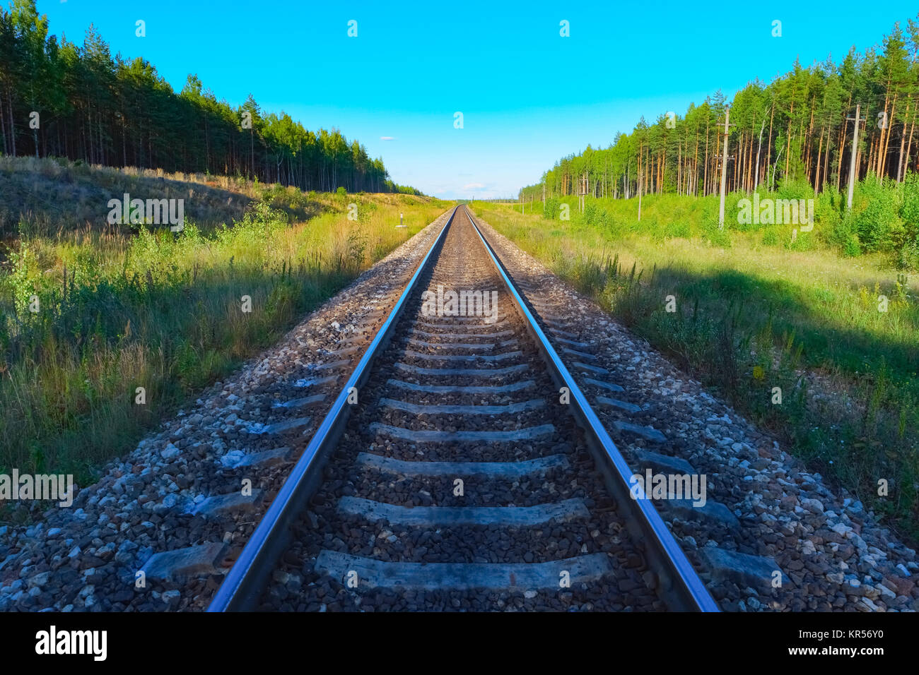 View of railroad track Stock Photo - Alamy