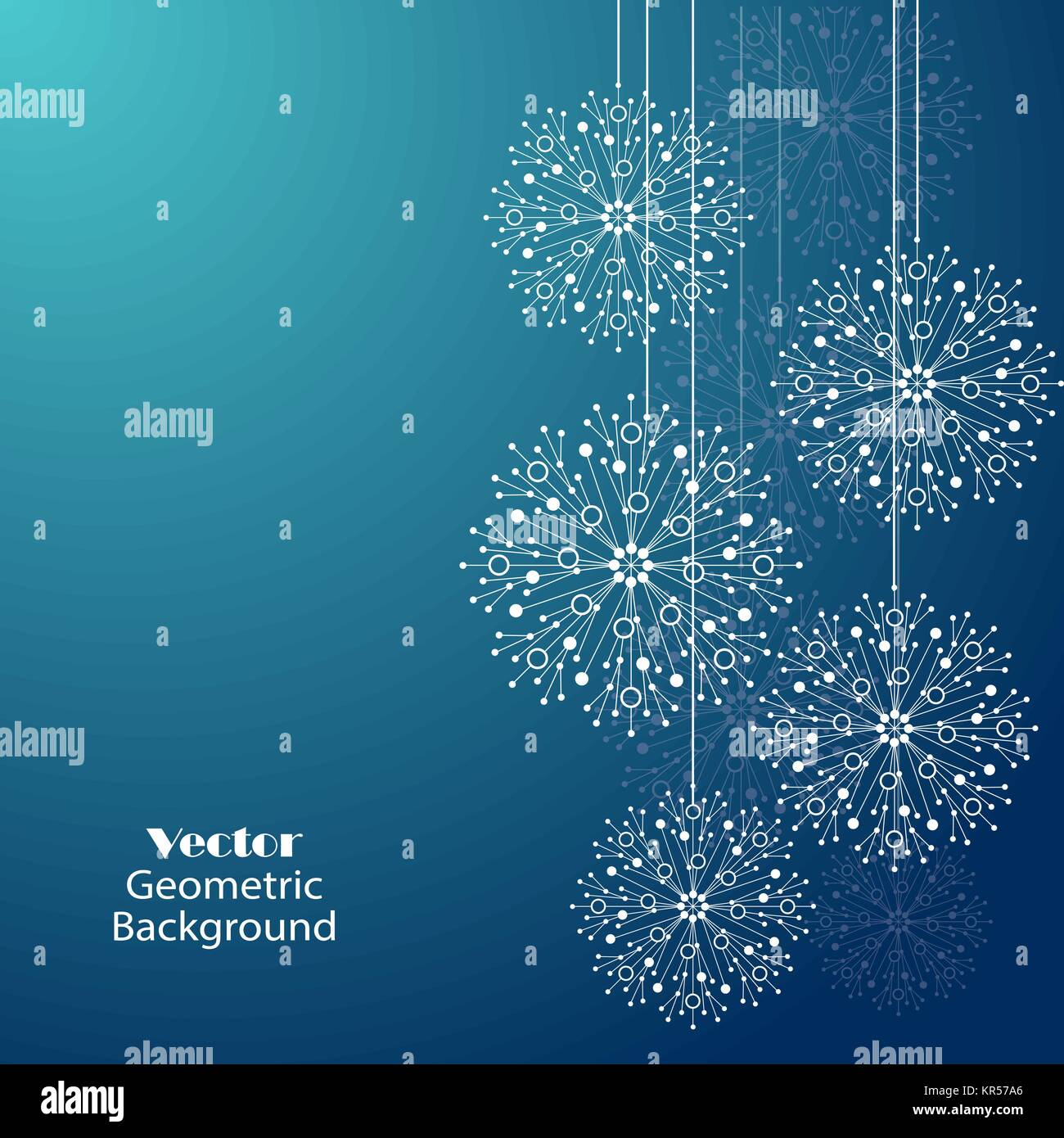 White snowflakes made of connected lines and dots Stock Vector Image ...